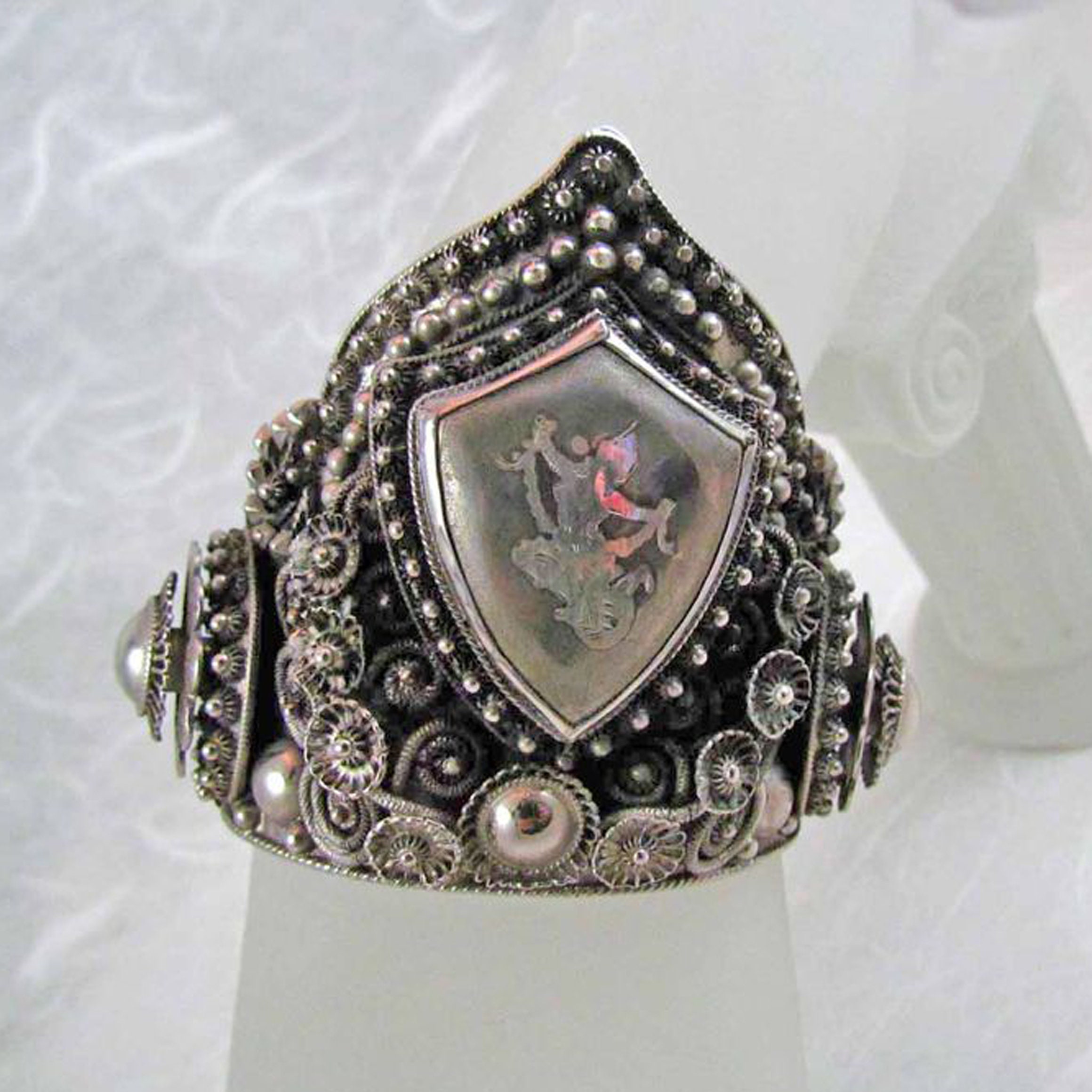 Vintage Siam Sterling Cuff Bracelet Unique and Rare - Etsy