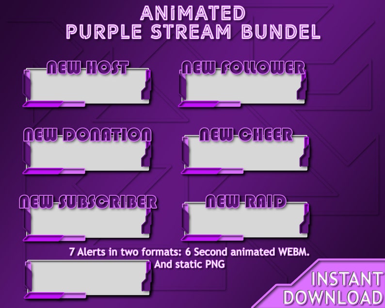 Twitch Animated Overlay Bundle, Animated Streaming Package, Twitch ...