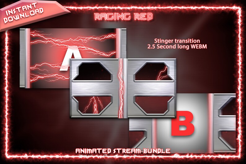 Full Animated Red Twitch Bundle, Animated Twitch Stream Package, Twitch ...
