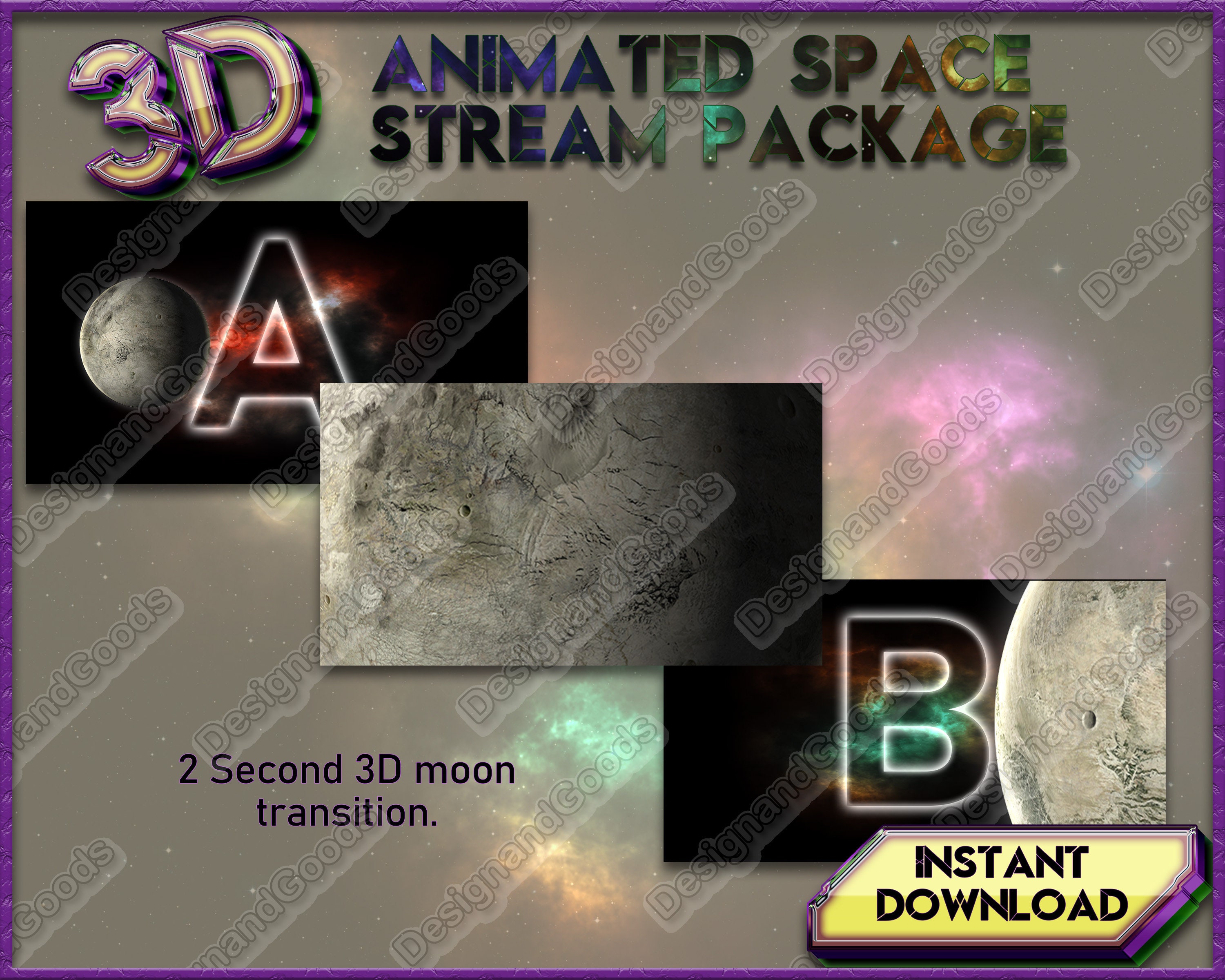 Animated Space Stream Bundle Space Screens Twitch Stream - Etsy