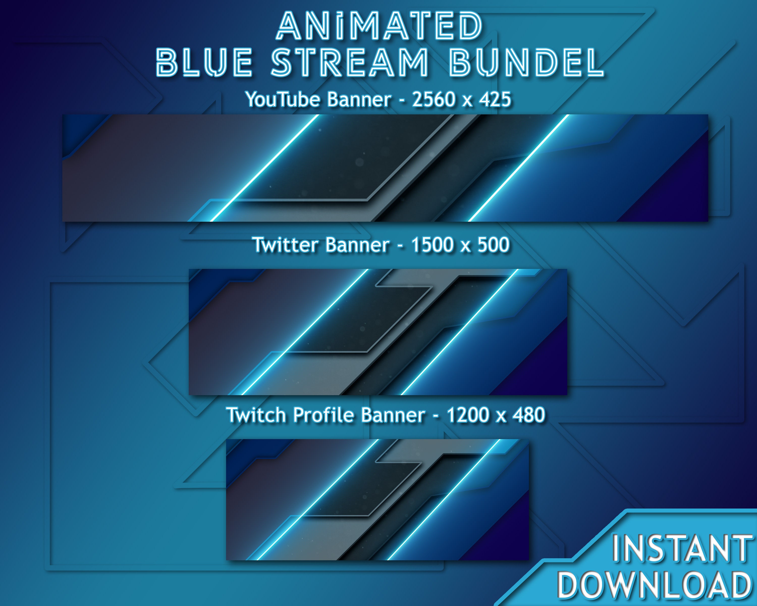 Animated Streaming Bundle, Animated Twitch Stream Package, Twitch ...