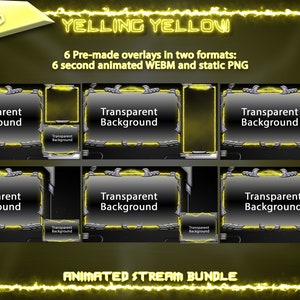 Full Animated Twitch Bundle, Yellow Overlay, Twitch Stream, Twitch ...