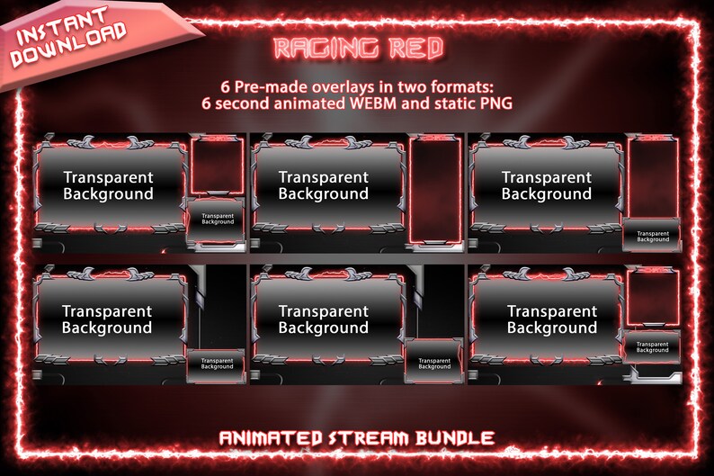 Full Animated Red Twitch Bundle, Animated Twitch Stream Package, Twitch ...