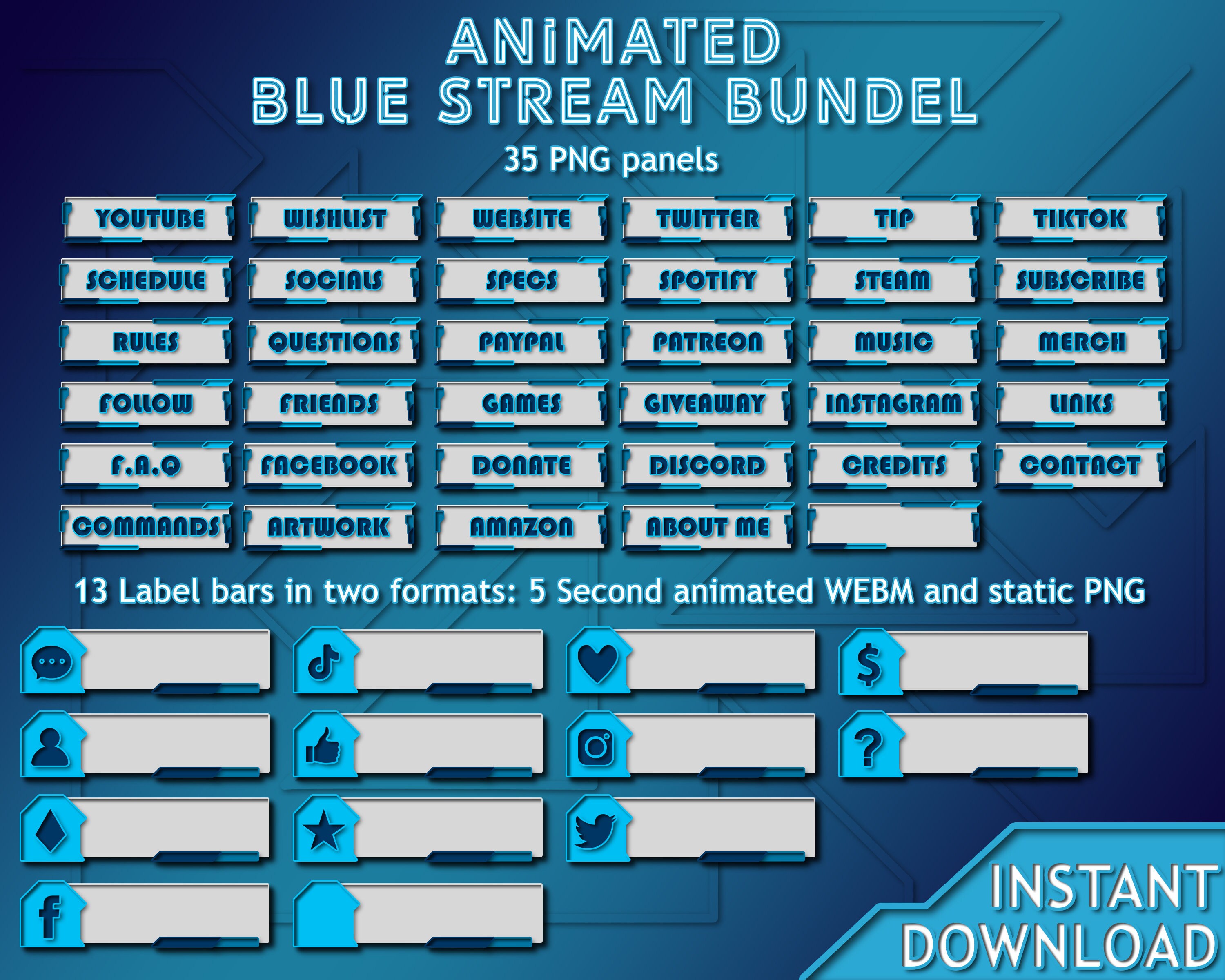 Animated Streaming Bundle, Animated Twitch Stream Package, Twitch ...