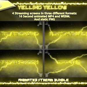 Full Animated Twitch Bundle, Yellow Overlay, Twitch Stream, Twitch ...
