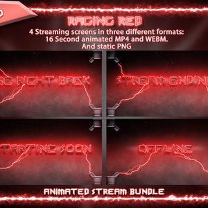 Full Animated Red Twitch Bundle, Animated Twitch Stream Package, Twitch ...
