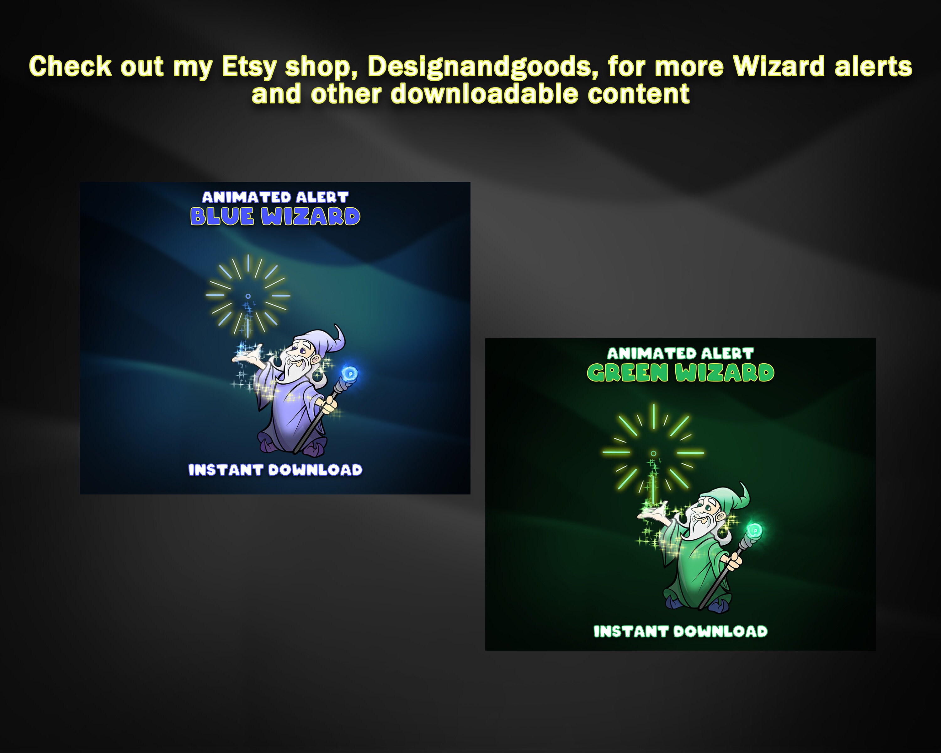 Magic Animated Alerts, Twitch Alert Bundle, Red Wizard, Cute Alerts ...