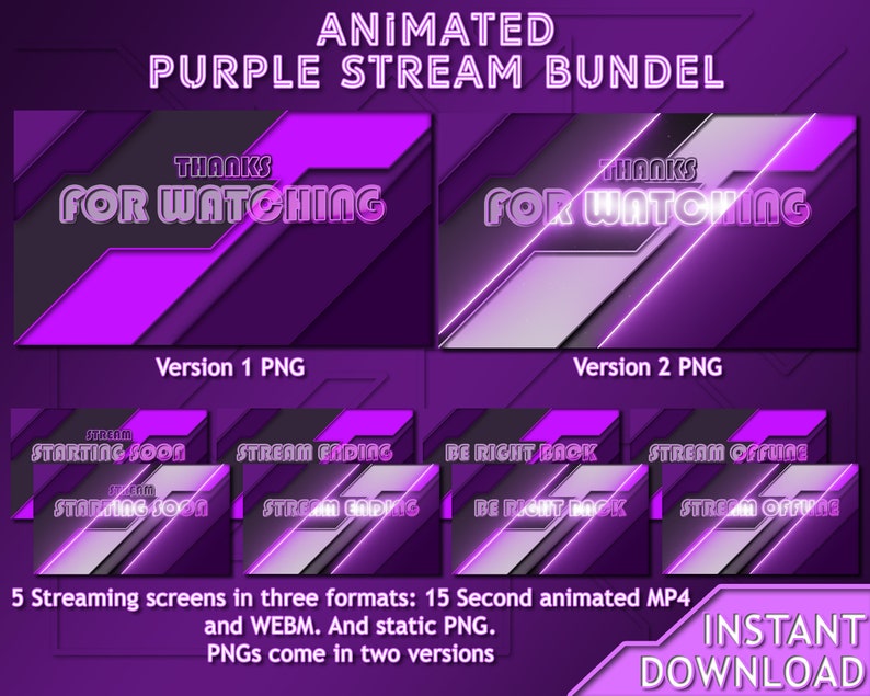 Twitch Animated Overlay Bundle, Animated Streaming Package, Twitch ...