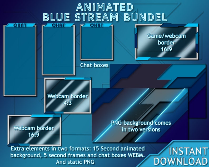 Animated Streaming Bundle, Animated Twitch Stream Package, Twitch ...