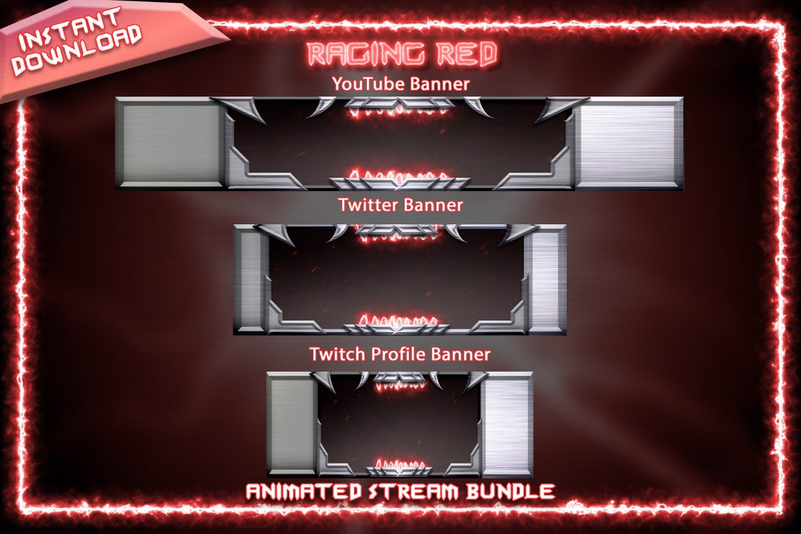Full Animated Red Twitch Bundle, Animated Twitch Stream Package, Twitch ...