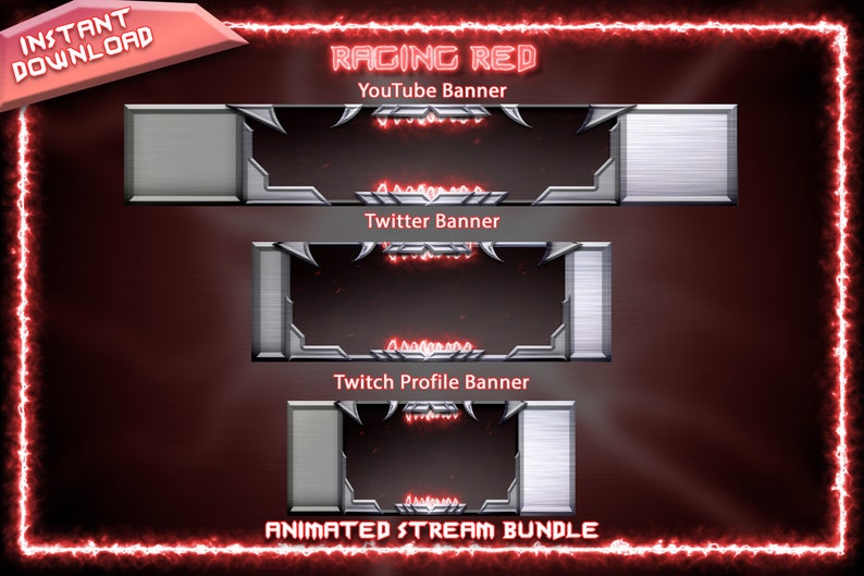 Full Animated Red Twitch Bundle, Animated Twitch Stream Package, Twitch ...