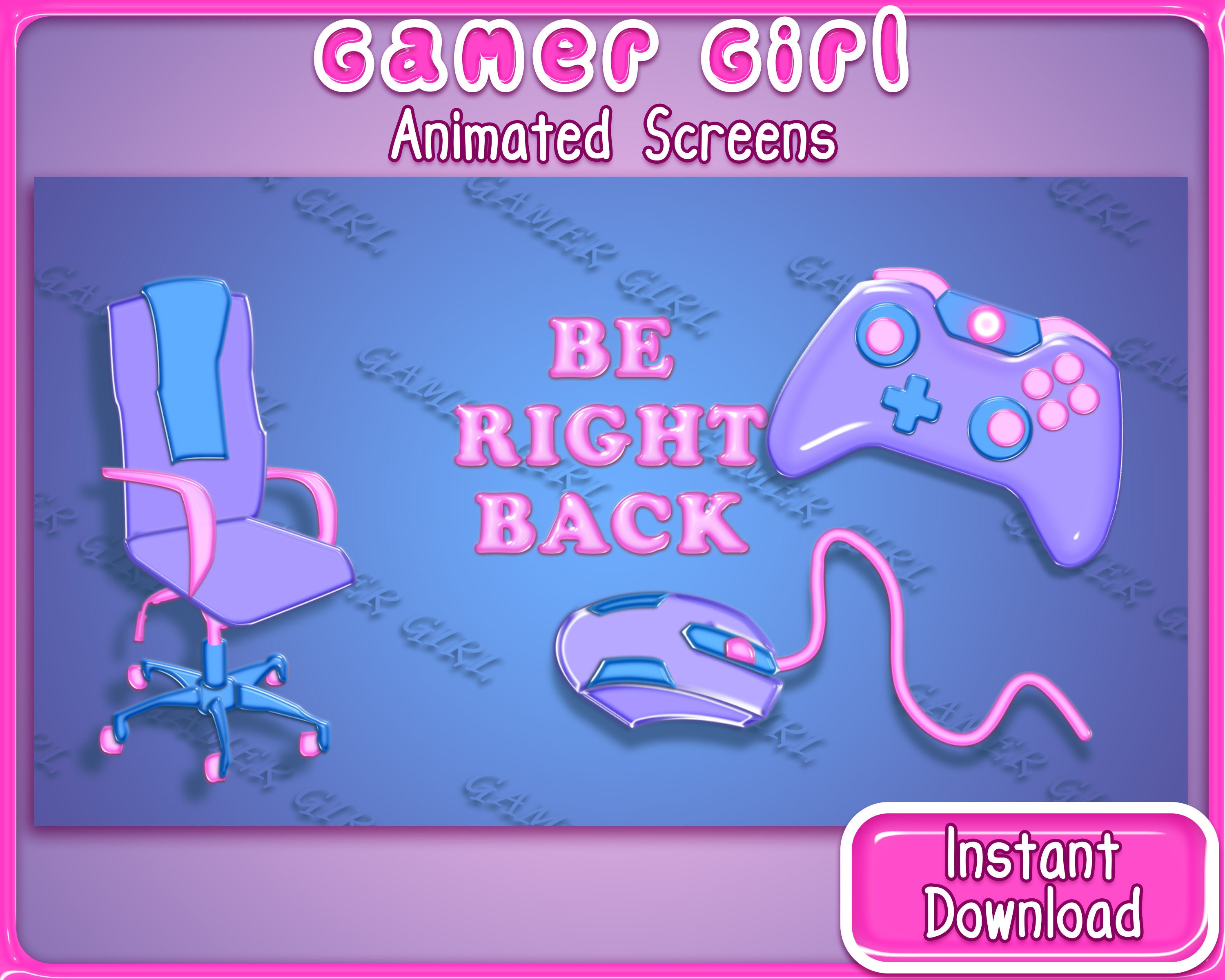 Gamer Girl Fun Streaming Screens, Animated Screens, Streamer Screens ...