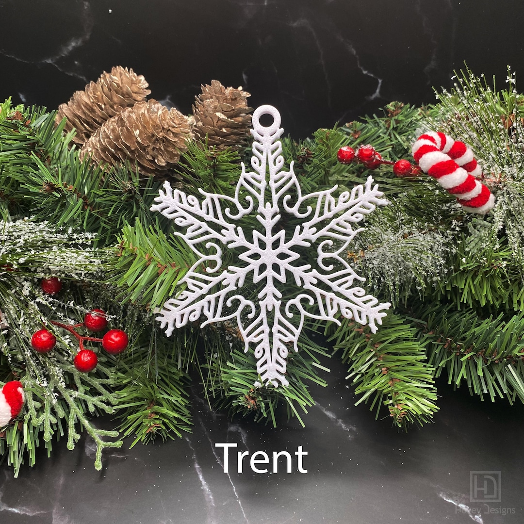 Custom Name Snowflake Ornament: Personalized Christmas Keepsake (MS-1 ...