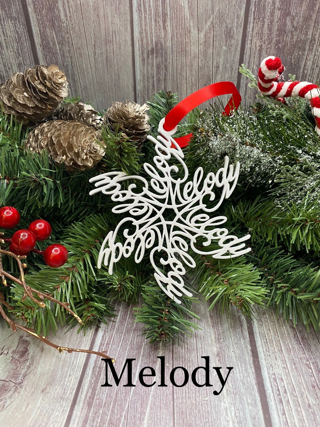 Custom Name Snowflake Ornament Personalized Christmas Ornament Name ...