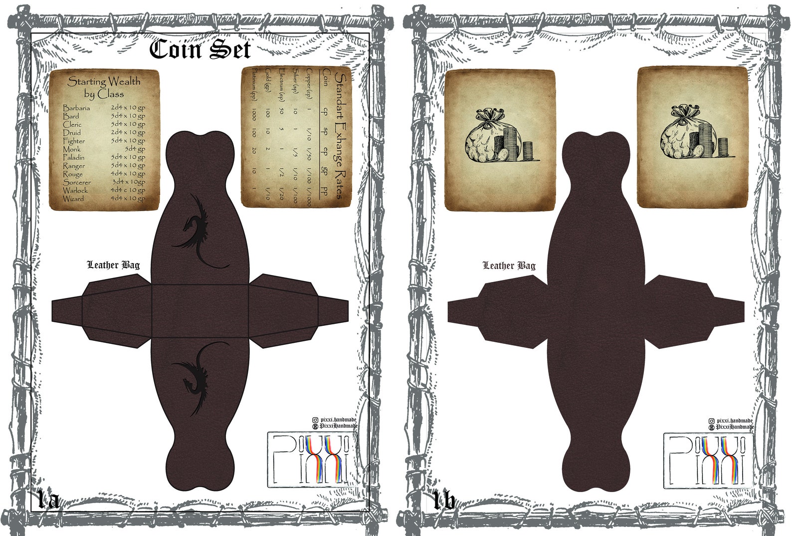 Printable Coin Set | PDF Download | 5e | Dungeons and Dragons, D&D ...