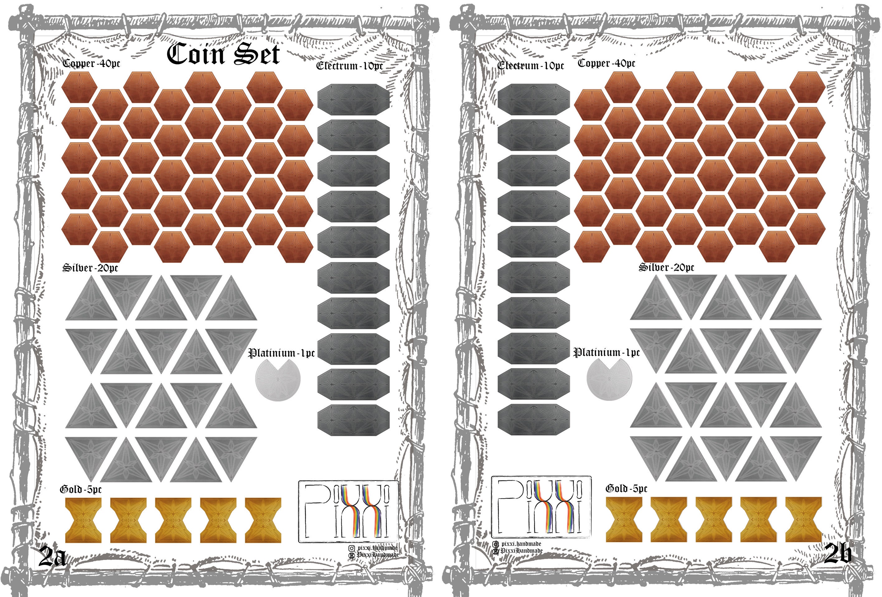 Printable Coin Set | PDF Download | 5e | Dungeons and Dragons, D&D ...