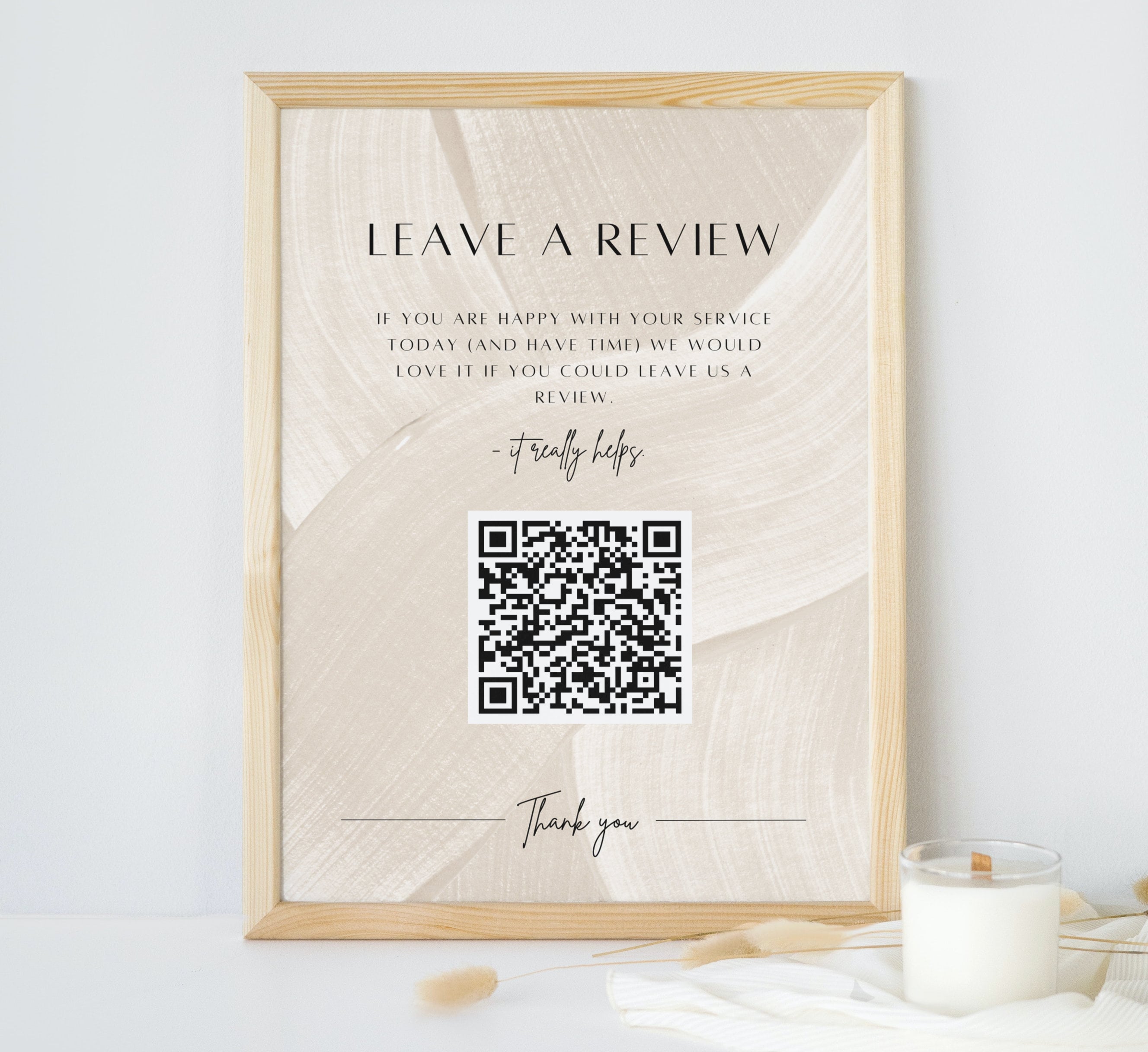 Customer Review Sign Leave a Review Sign QR Code Sign - Etsy