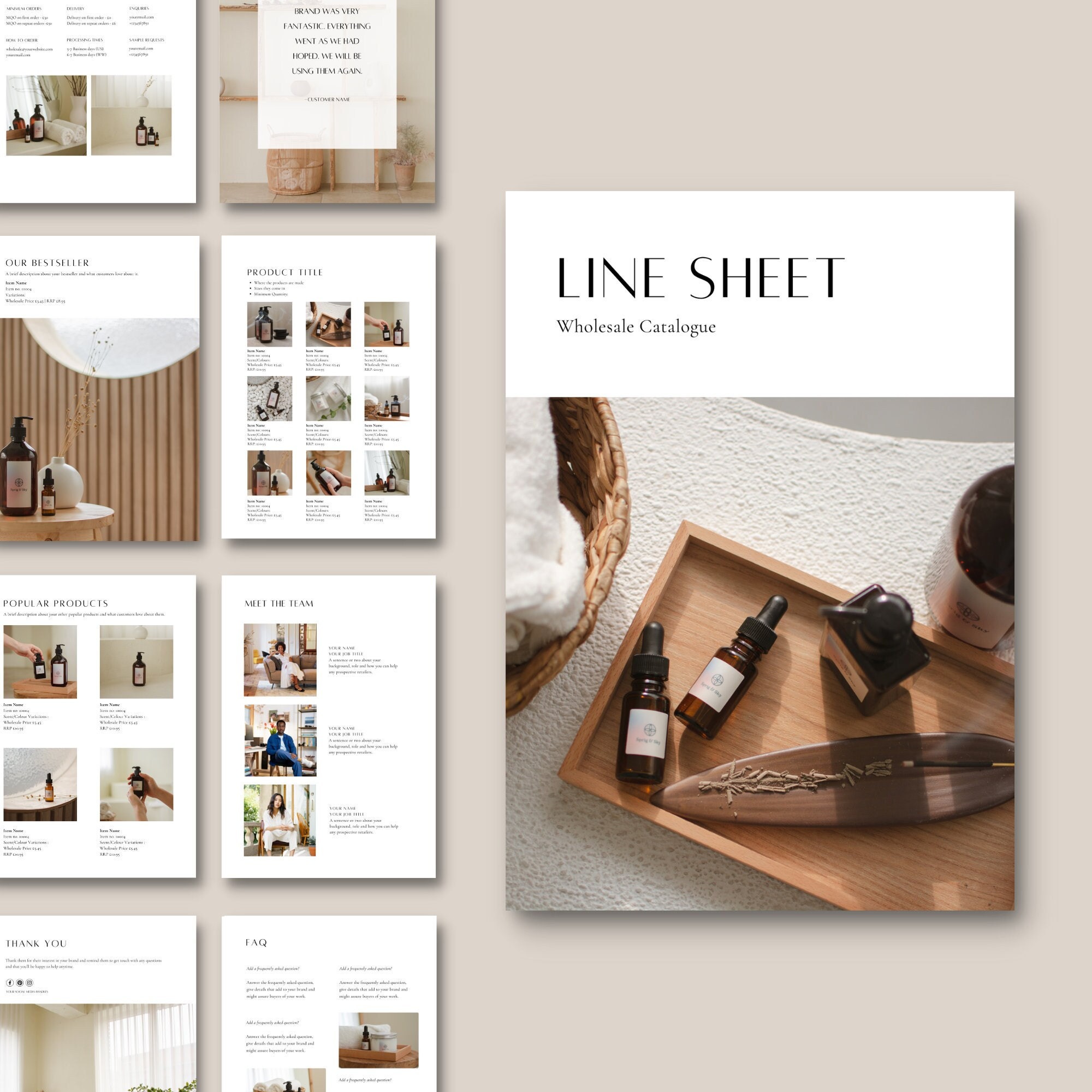 Wholesale Line Sheet Beauty, Cosmetic Catalogue Template, Make-up Brand ...