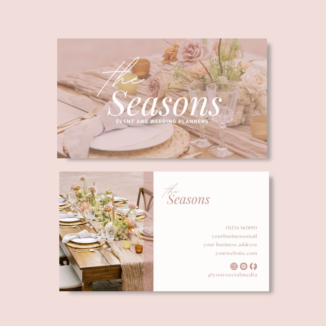 Event and Wedding Planner Business Card Template, Events Marketing ...