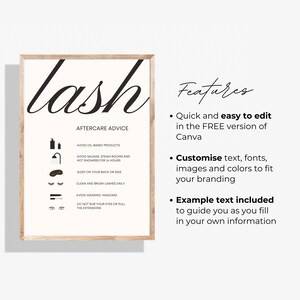 Lash Artist Sign Templates, Lash Tech Editable Templates, Lash Salon ...