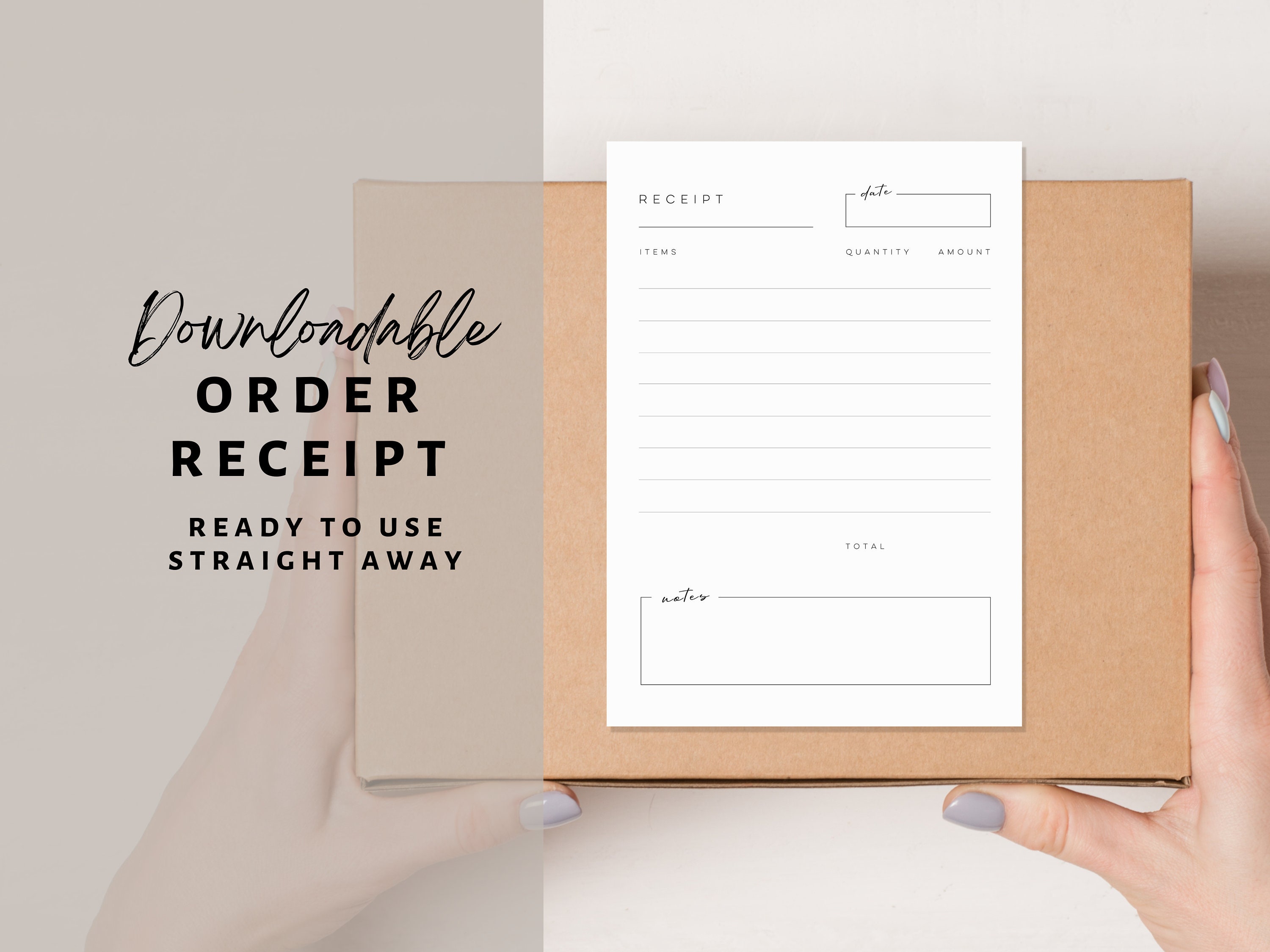 Receipt Template, Small Business Printable Receipt Template, Customer ...