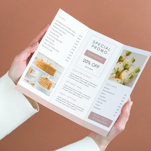 Cake Trifold Brochure - Cafe, Bakery, Restaurant, Party, Price List - Etsy