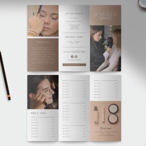 Make-up Artist Trifold Brochure - Beauticians, Spa, Lash, Beauty, Salon ...