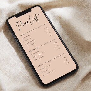 Electronic Price List Template - Etsy