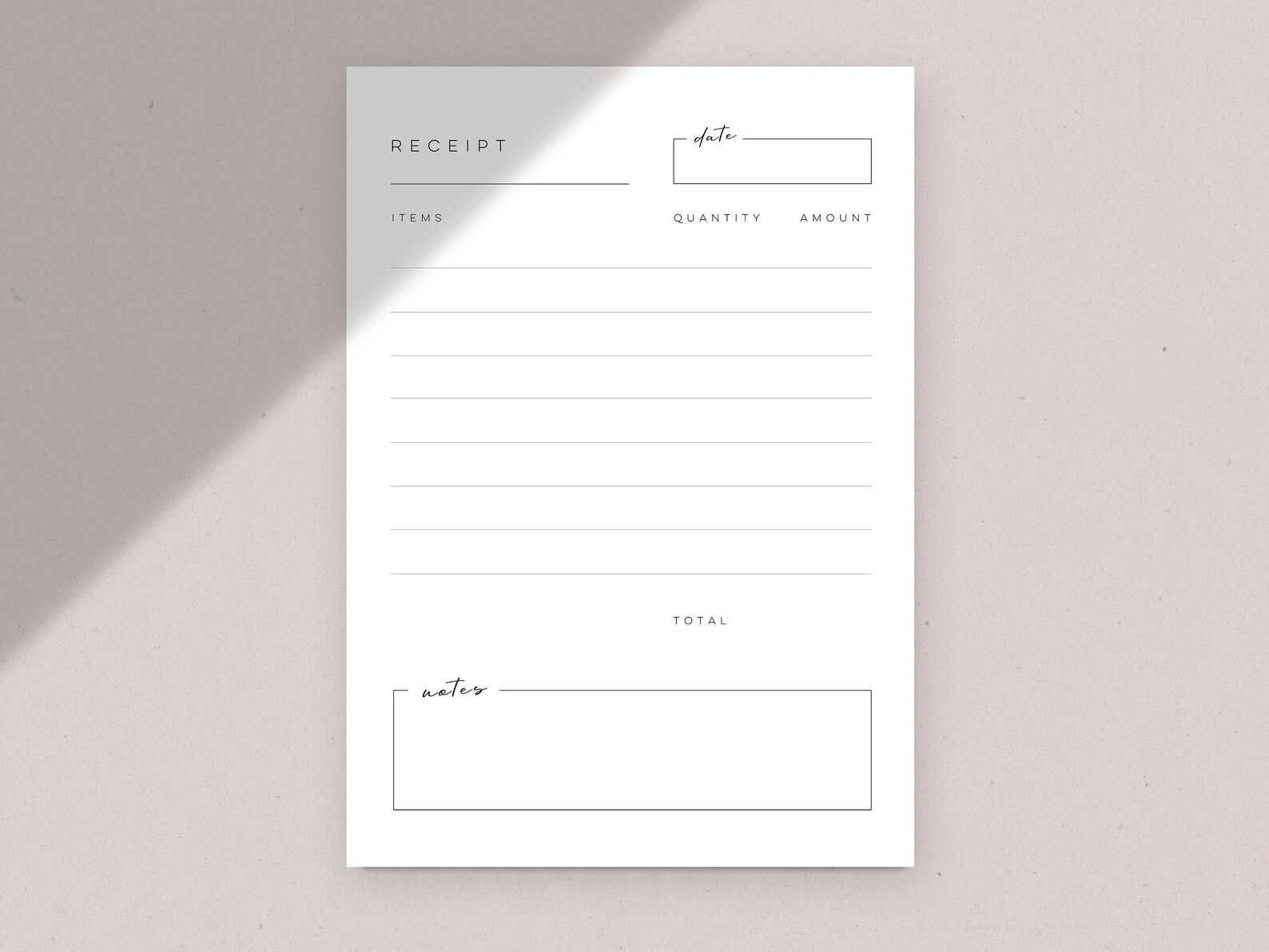 Receipt Template, Small Business Printable Receipt Template, Customer ...