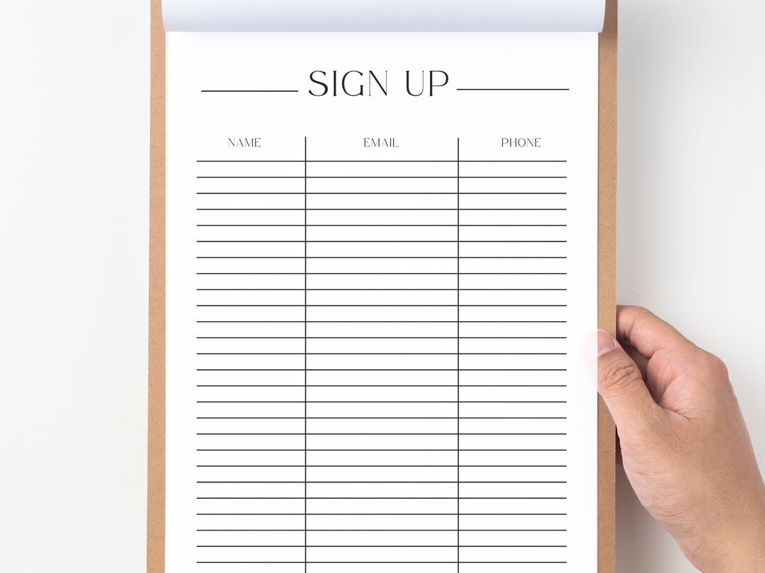 Sign up Sheet Craft Fair Sign up Sheet Event Sign Up - Etsy