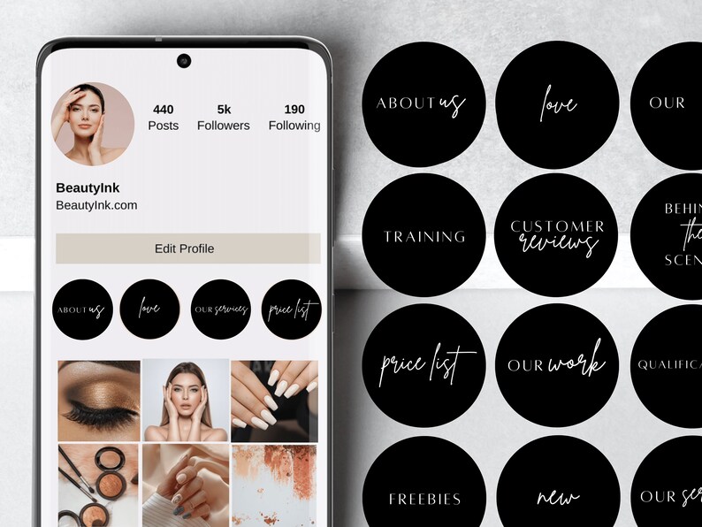 Instagram Highlight Covers for Beauty Hair Makeup Lashes - Etsy