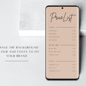 Electronic Price List Template - Etsy