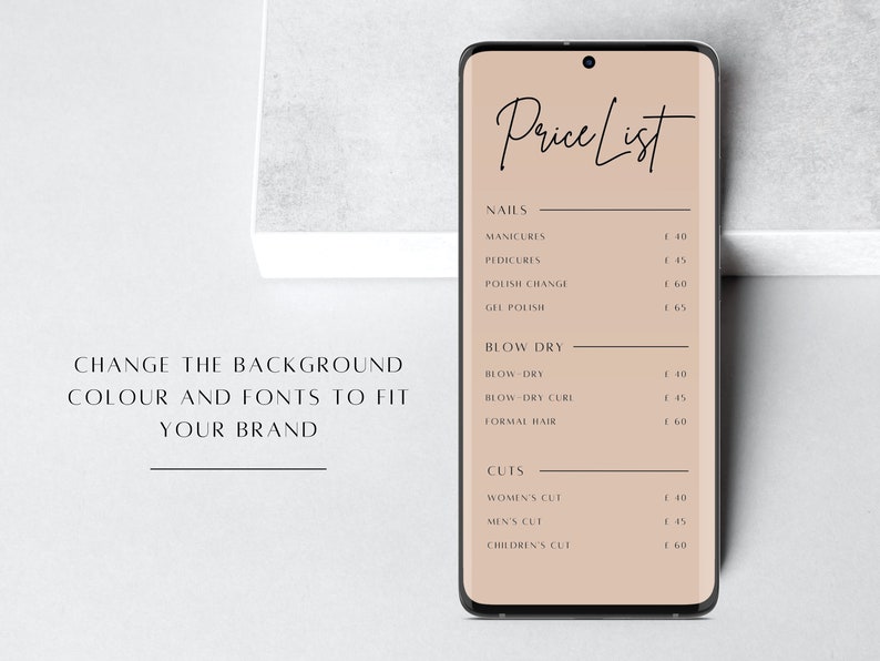 Electronic Price List Template - Etsy