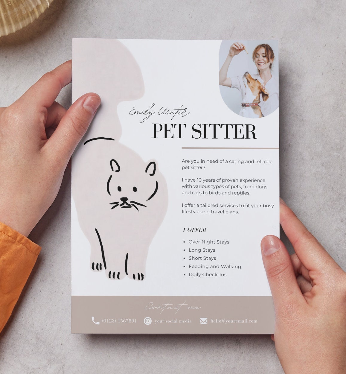 Pet Sitter Flyer Dog Sitting, Cat Sitter, Dog Kennels, Dog Vacation - Etsy