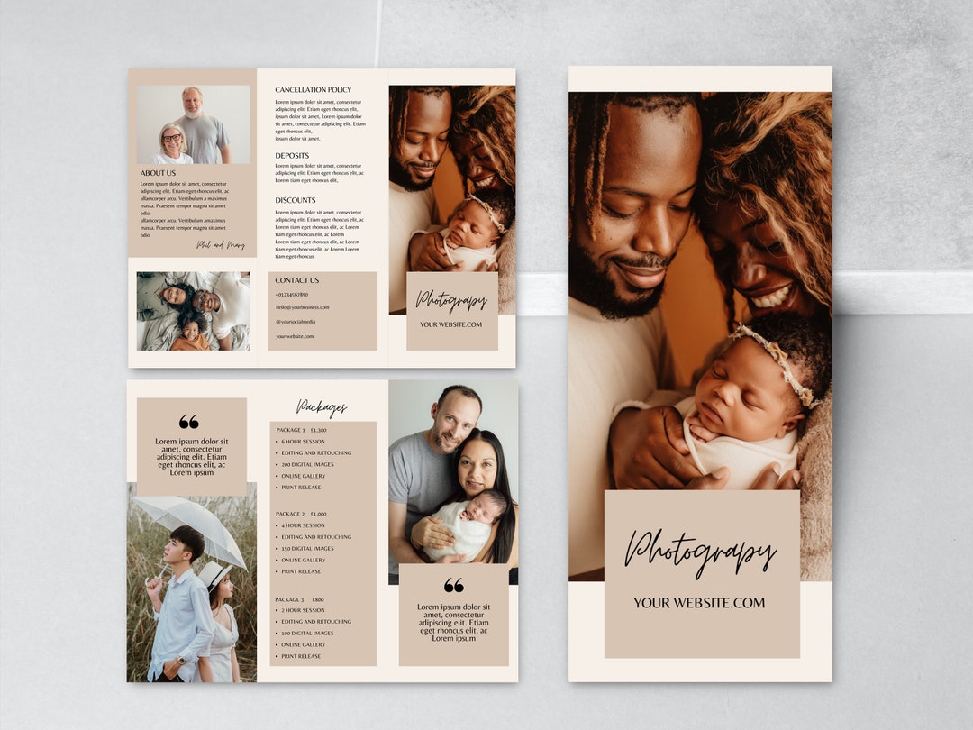 Photographer Trifold Brochure - Family Portrait Photography Leaflet ...