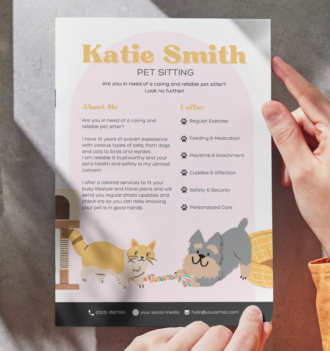 Editable Pet Sitter Flyer Template (A5) - Etsy