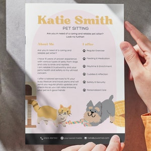 Editable Pet Sitter Flyer Template (A5) - Etsy