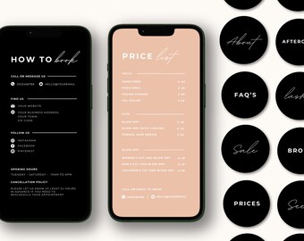 Instagram Price List and Highlight Covers Template - Etsy