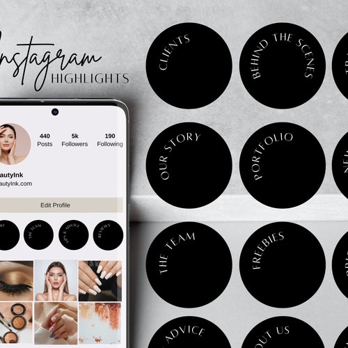 Instagram Highlight Covers for Beauty Hair Makeup Lashes - Etsy