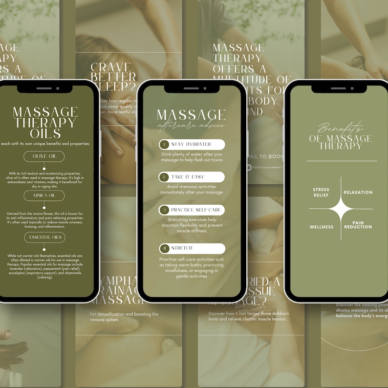 Massage Therapist Instagram Templates: Minimalist Spa Social Media ...
