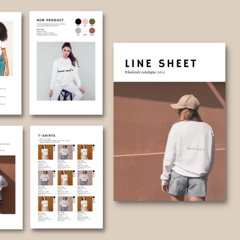 Wholesale Line Sheet, Clothing Catalogue, Apparel Template, Sweatshirt ...