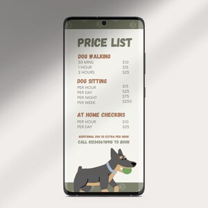 Dog Walker Price List Template: Pet Sitter Business (digital Download ...