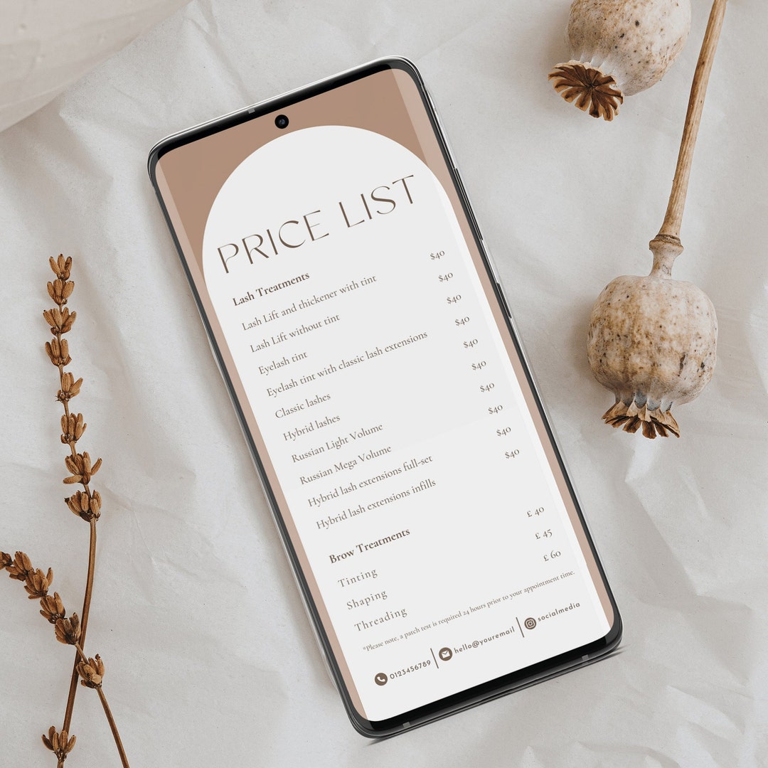 Price List Template - Etsy