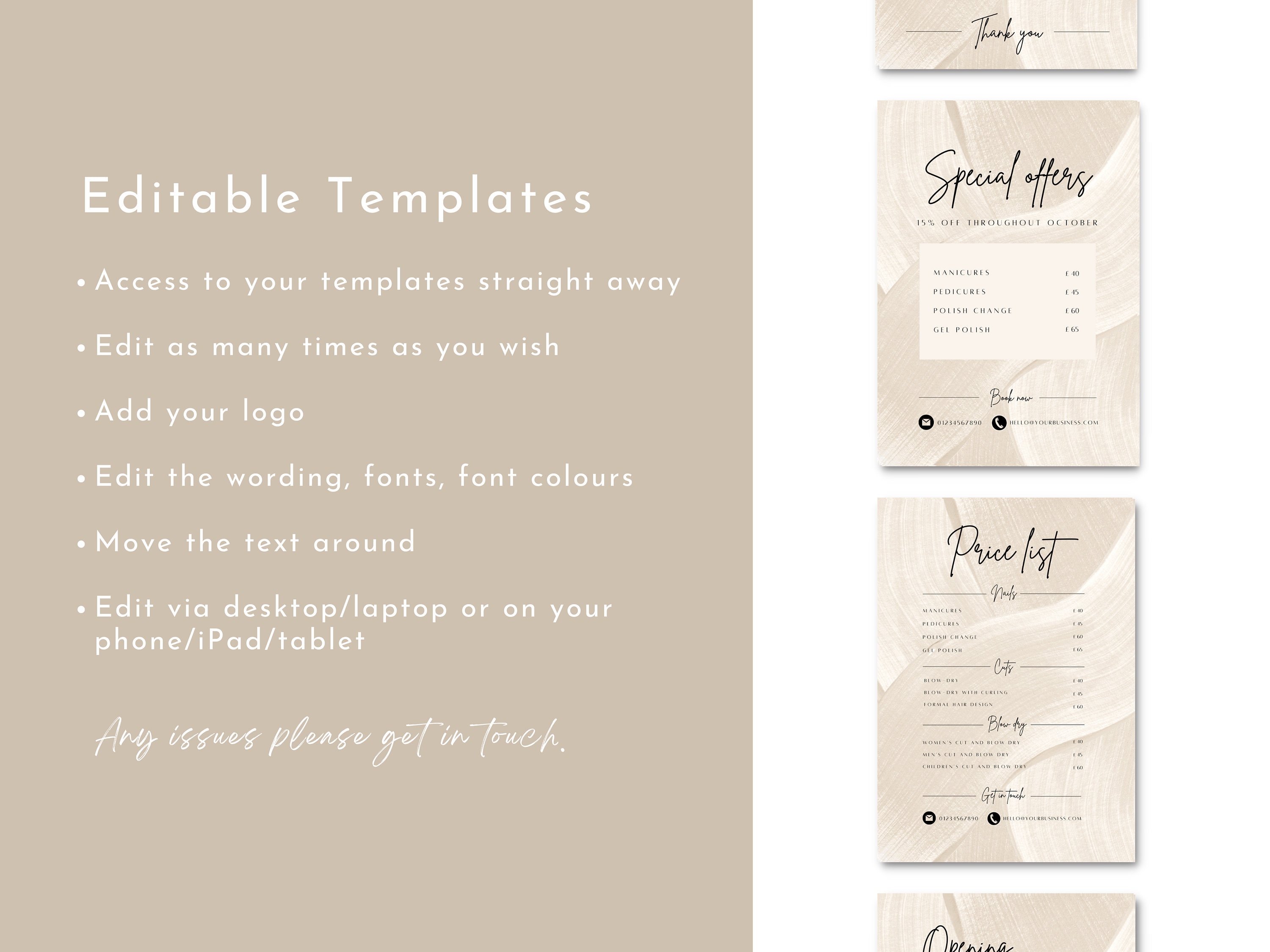 Price List Sign Bundle Social Media Sign Scan to Pay Sign - Etsy