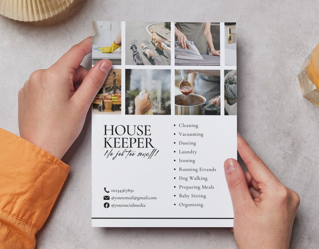 Housekeeping Flyer, Cleaning Business, Odd Job Flyer, House Assistant ...