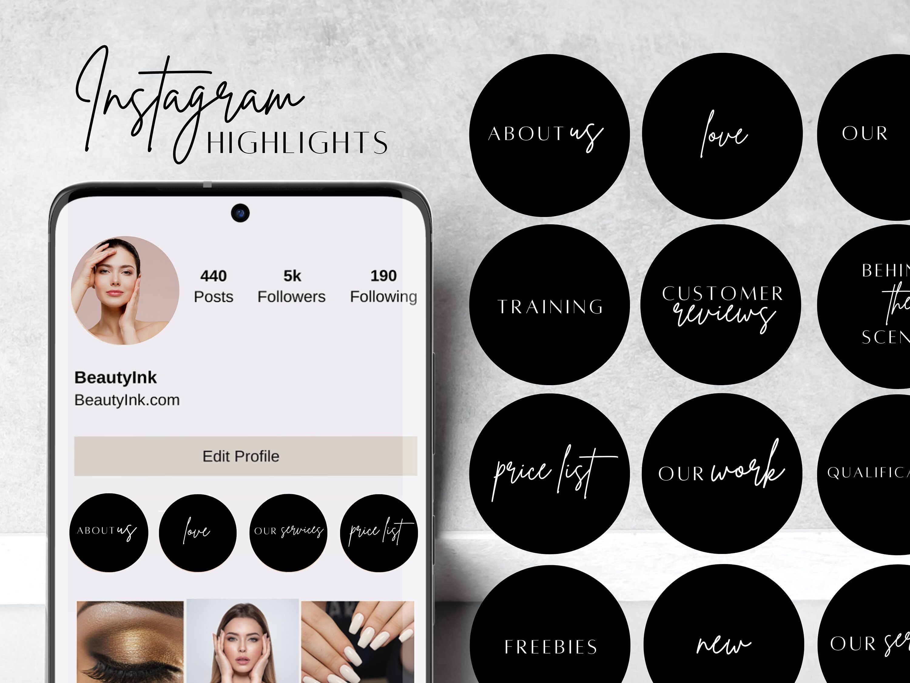 Instagram Highlight Covers for Beauty Hair Makeup Lashes - Etsy