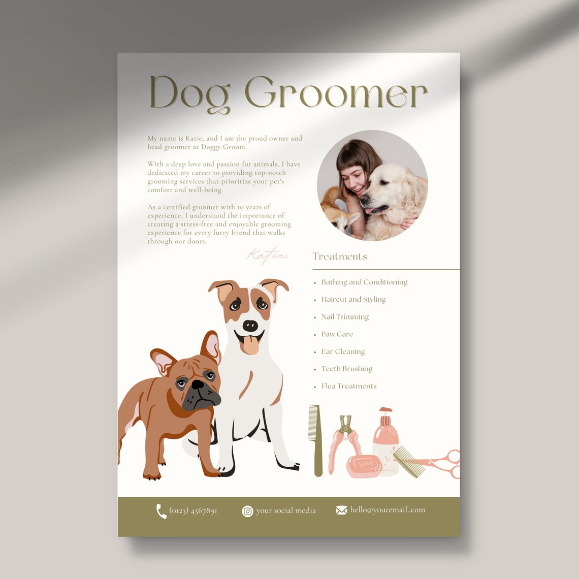 Dog Groomer Flyer Pet Care, Dog Grooming - Etsy