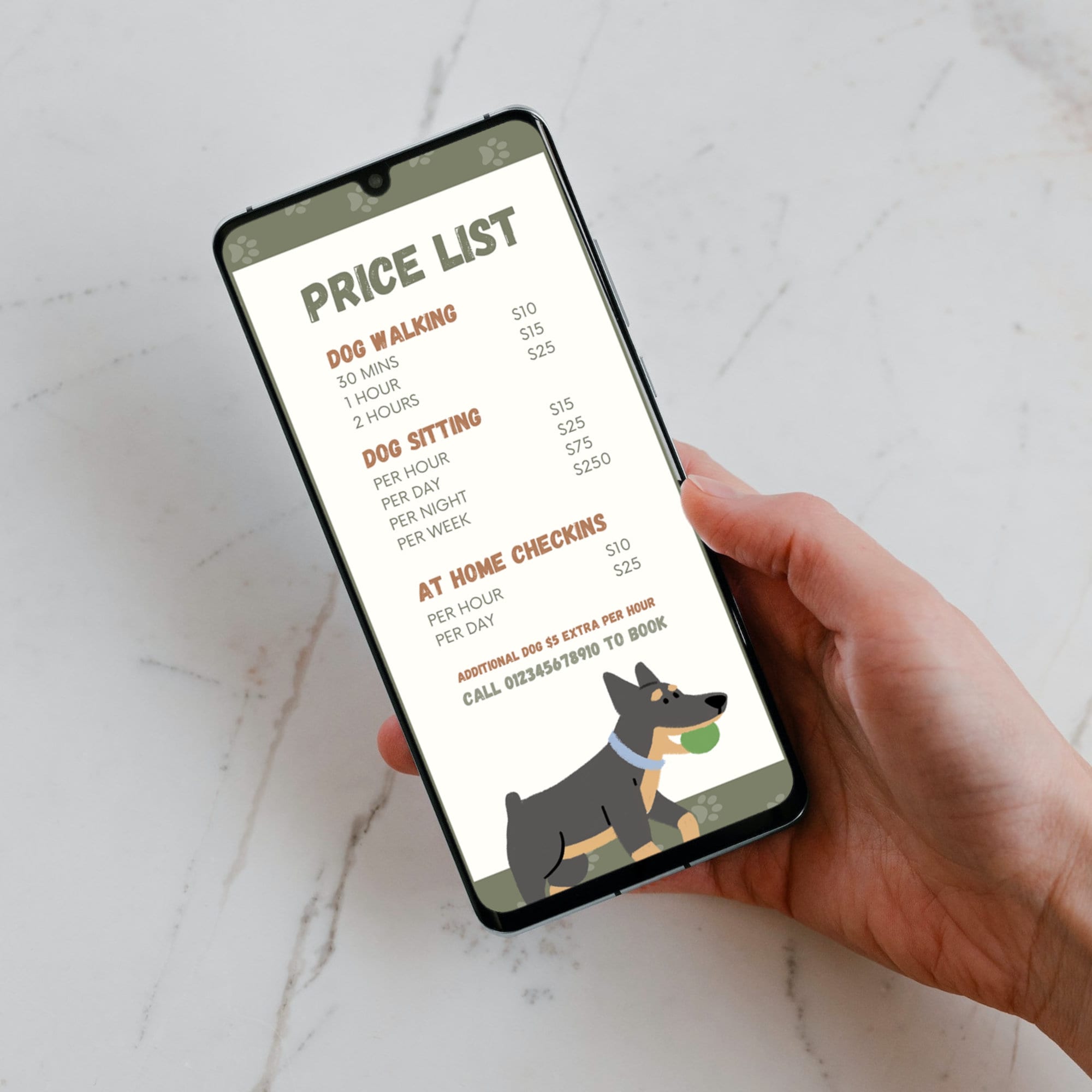 Dog Walker Price List Template: Pet Sitter Business (digital Download ...