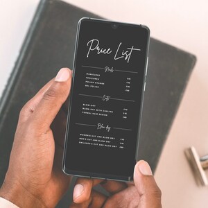 Electronic Price List Template - Etsy