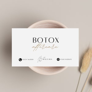 Botox Aftercare Card Template: Client Health (canva Editable, 3.5x2 ...